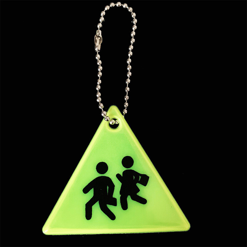 CLISPEED Fluorescent Green Reflective Keychain Pendant For School Bags