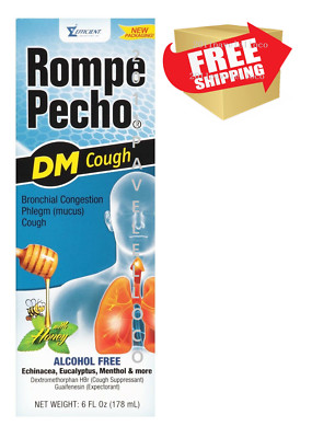 Rompe Pecho DM Cough Syrup. Expectorant. Fast Acting. 6 Fl.Oz ...