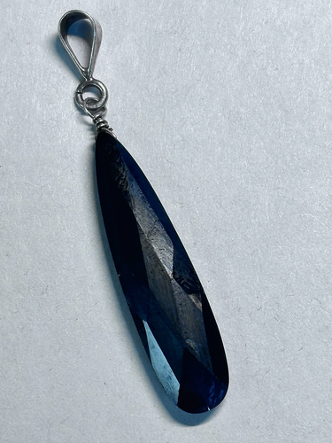 Sterling Silver Briolette Cut Hematite Pendant 5g | eBay UK