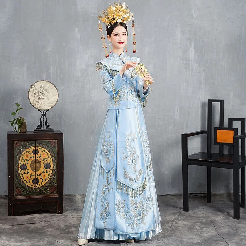Blue Chinese Wedding Dresses