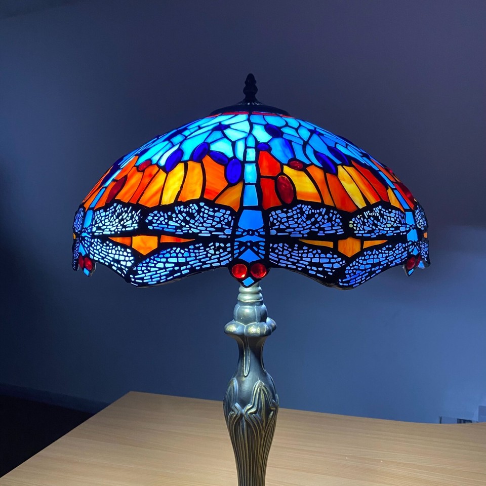 Multicolor Big Size Table Lamps 16 inch wide Shade Hancrafted Art ...