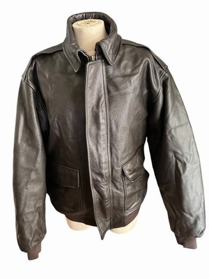 VINTAGE LL BEAN LEATHER AVIATOR JACKET BOMBER MENS GOATSKIN MEDIUM ...