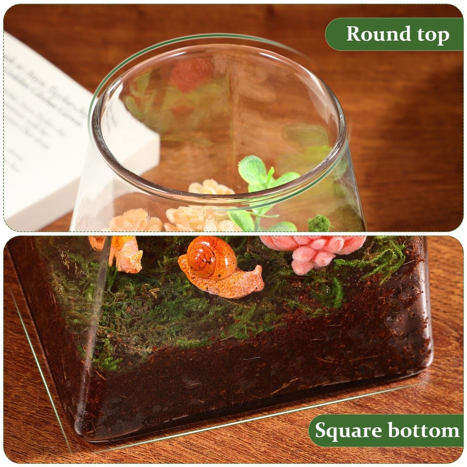 Flower Bouquet Vase Glass Pot Desk Terrarium for Office Desktop Planter ...