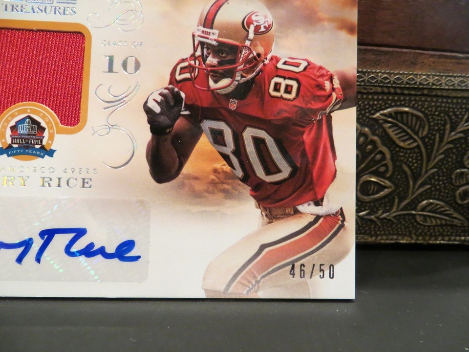 National Treasures Autograph Jersey HOF 2010 Auto 49ers Jerry Rice 46/ ...