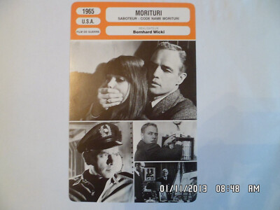 CARTE FICHE CINEMA 1965 MORITURI Marlon Brando Yul Brynner Janet ...