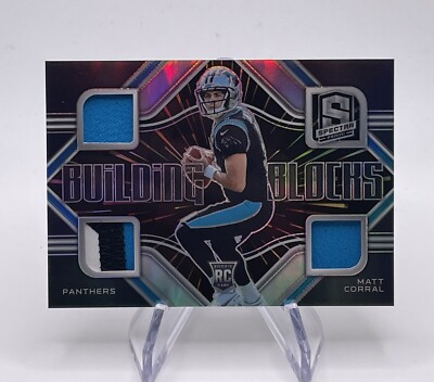 2022 Panini Spectra Matt Corral RC Building Blocks Patches /75 Panthers ...
