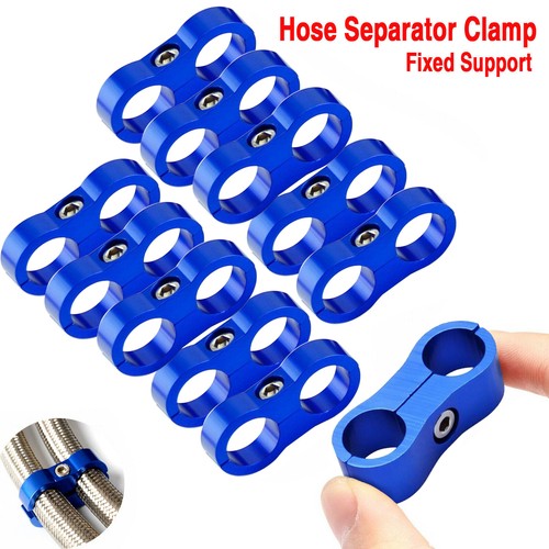 10Pcs 6AN AN6 Hose Separator Clamp Bracket Adapter For Oil Fuel Hose Line Blue | eBay