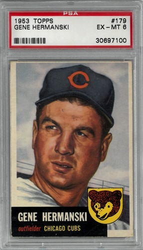 Gene Hermanski 1953 Topps Baseball Card #179- PSA Graded 6 EX-MT ...