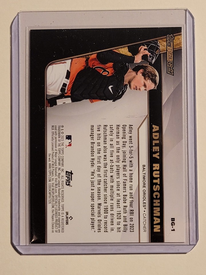 2023 Topps Update Adley Rutschman Rookie Black Gold #BG-1 Baltimore ...