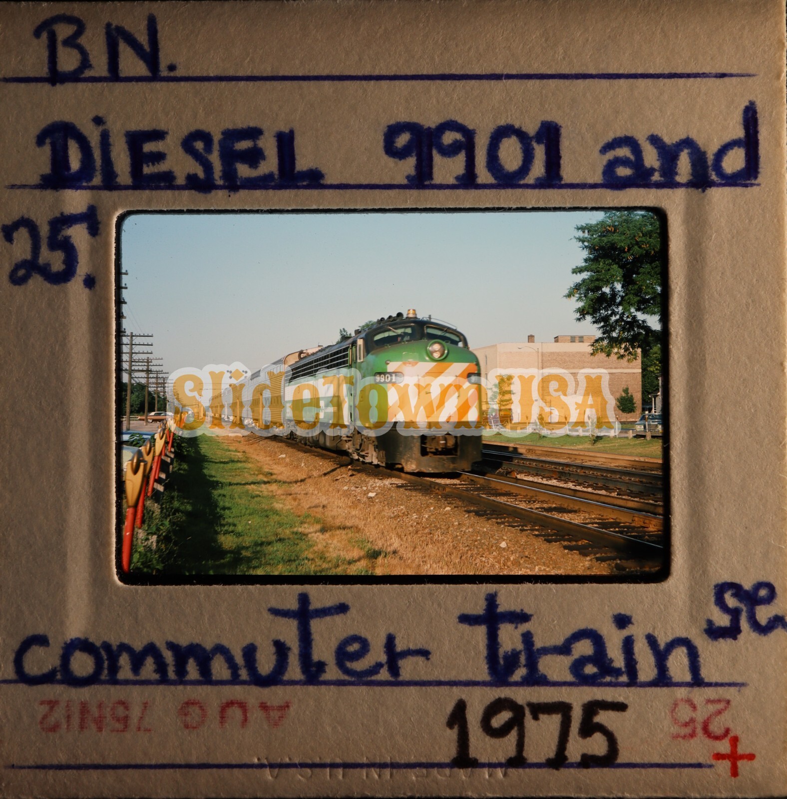 Vtg 1975 Train Slide 9901 BN Burlington Northern Engine X6K149 | eBay