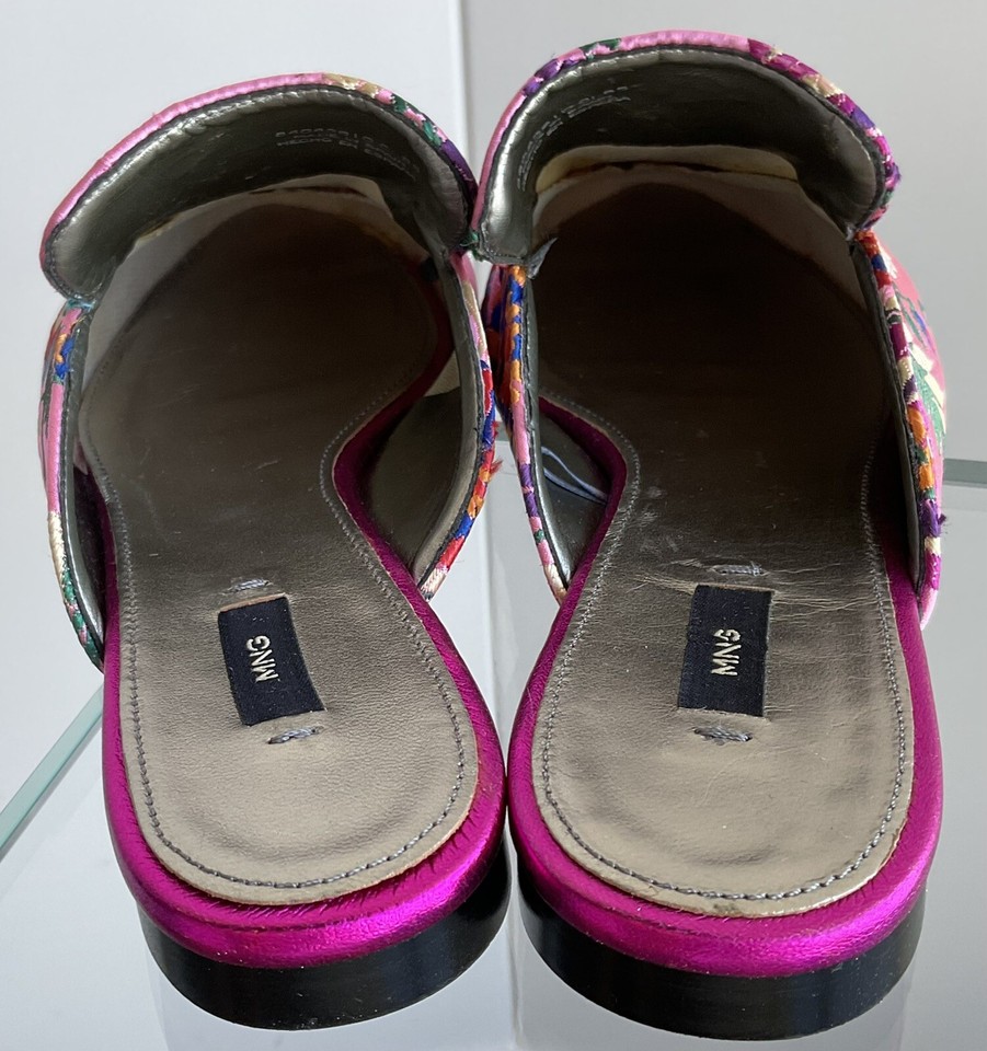 New Mango AC/DC Thunder Flash Lightning Bolt Rhinestones Jacquard Mule ...