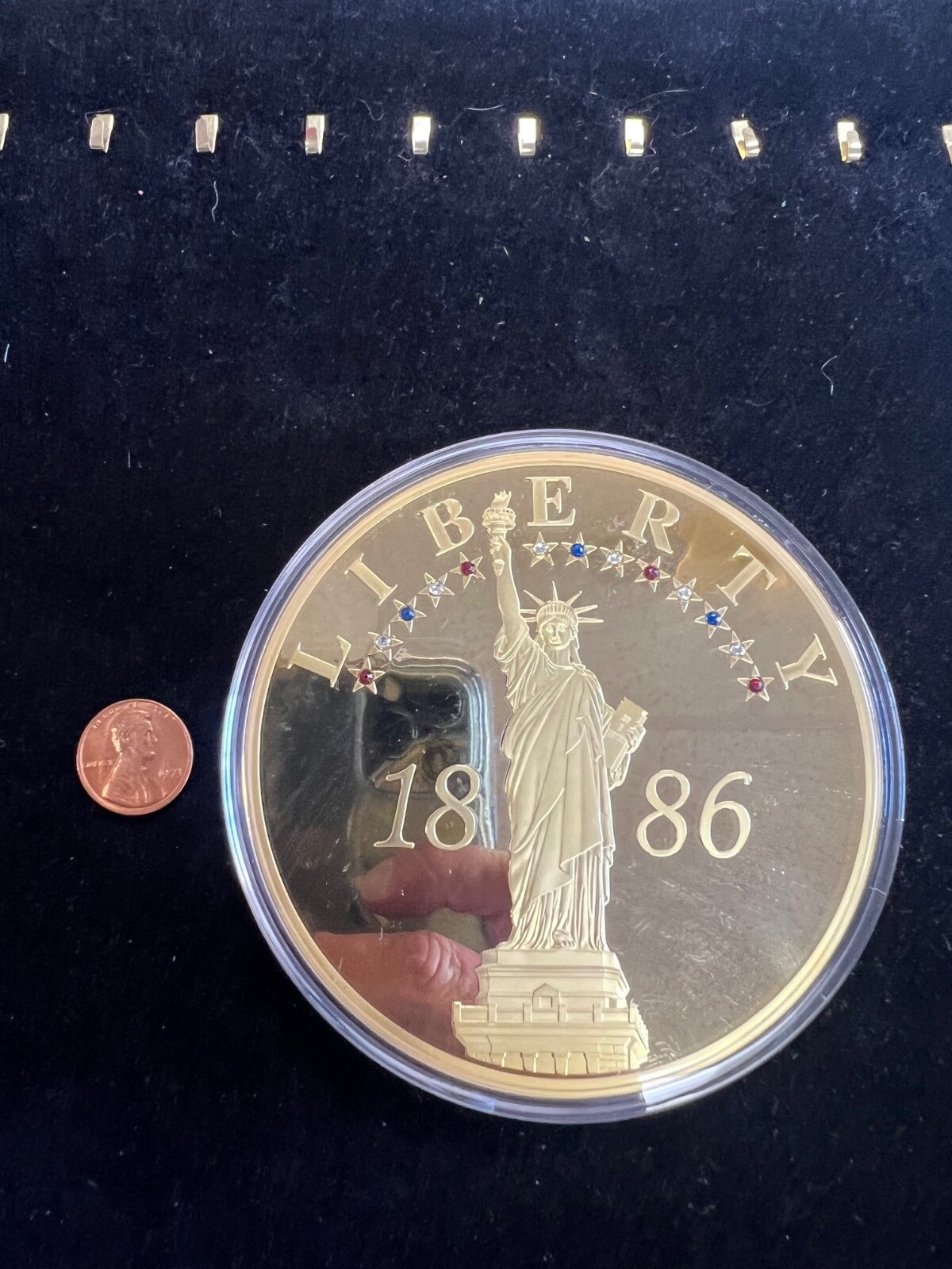 24K Layered American Mint US Swarovski Proof Coin 1886 Statue Of ...