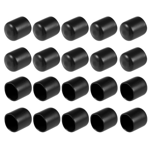 Screw Thread Protector, 16mm ID Round End Cap Cover Black Tube Caps ...