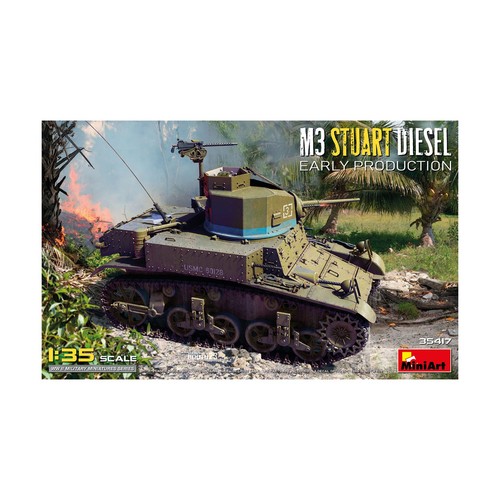 MiniArt WWII Military Model 1/35 M3 Stuart Diesel (Early Production ...