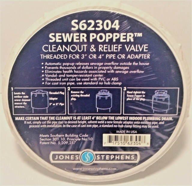 Sewer Popper 3"X4" By Jones Stephens Mfrpartno S62304 for sale online ...