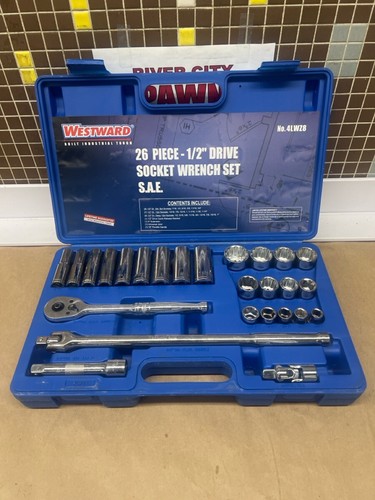 WESTWARD TOOLS 4LWZ8 26 PIECE 1/2" SAE SOCKET SET WITH RATCHET (R7B013258) | eBay