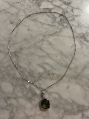 Rebecca Jewelry Made in Italy necklace Sterling Silver With Green Stone ...