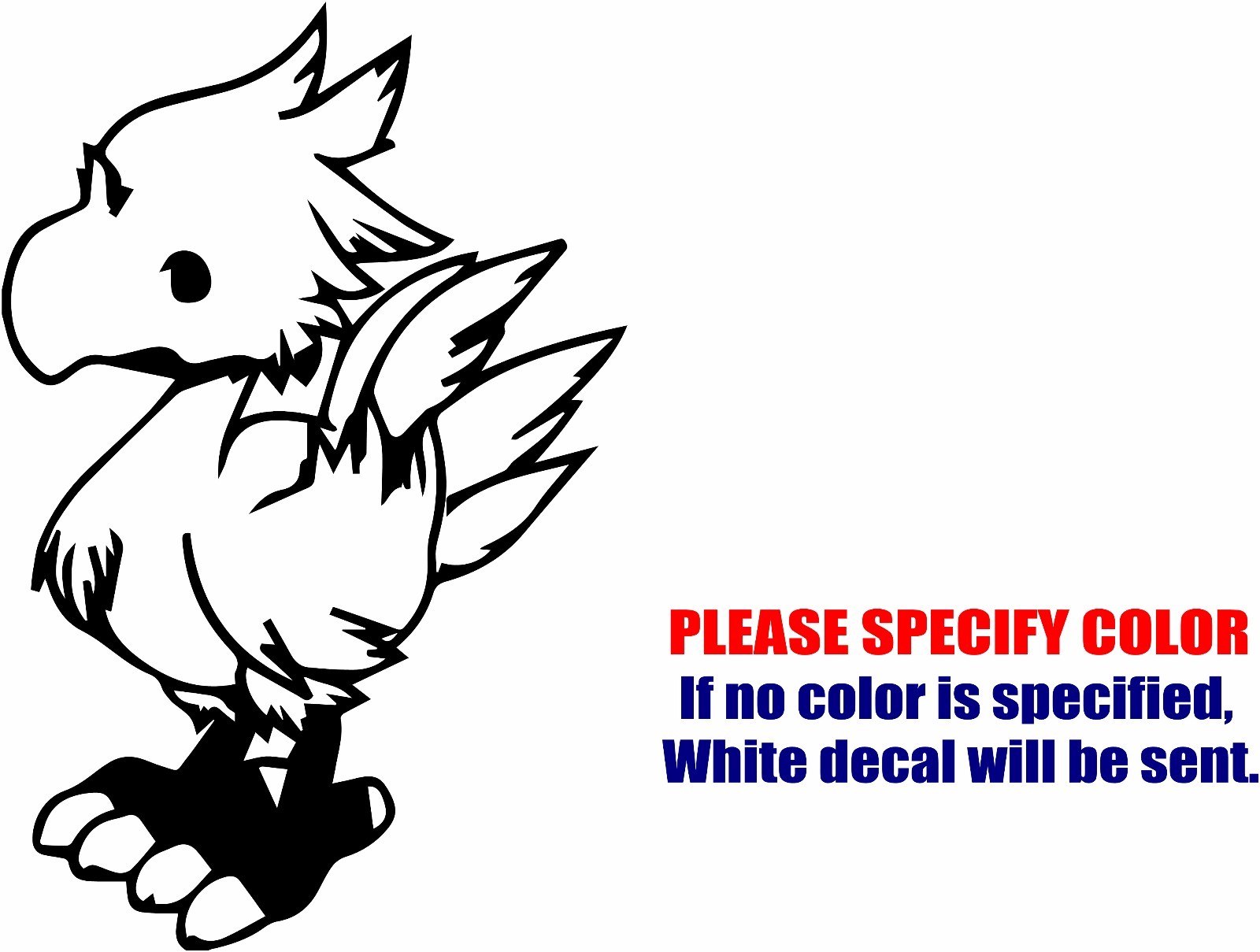 Vinyl Decal Sticker - Chibi Chocobo Final Fantasy Car Truck Bumper JDM ...