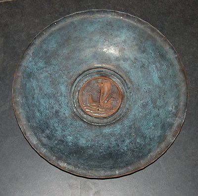 Judaica Israel Vintage Copper Plate Tray Israel Maritime as. 1950's ...