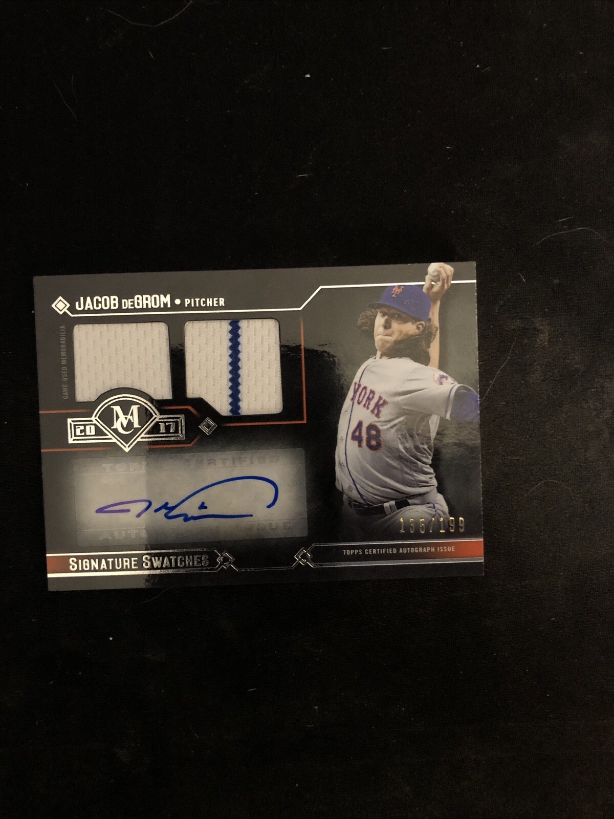JACOB deGROM NY METS 2017 TOPPS MUSEUM COLLECTION SIGNATURE SWATCHES ...