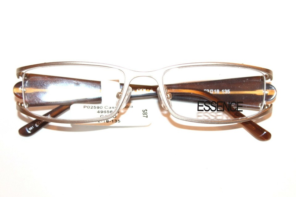 NEW ESSENCE CASSANDRA 00A GOLD SEMI RIMLESS EYEGLASSES WOMENS FRAMES 52 ...