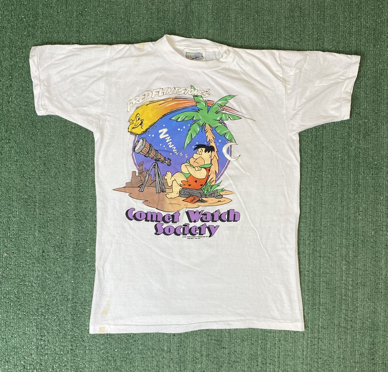 Vintage 1985 Fred Flintstone Comet Watch Society Shi… - Gem