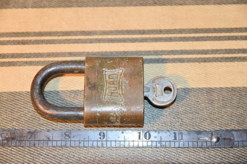 Vintage HURD Detroit Brass PADLOCK Lock w/ KEY | eBay
