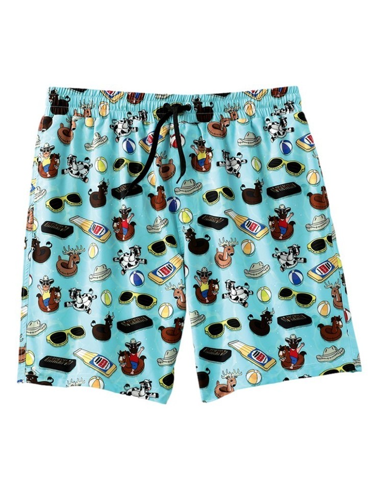 Cinch Western Swim Trunks Mens Pool Party Lightweight Blue MB58135006 ...