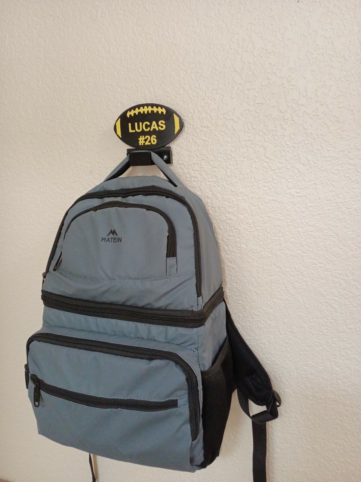 Personalized Football Backpack Wall Hanger / Holder with mounting ...