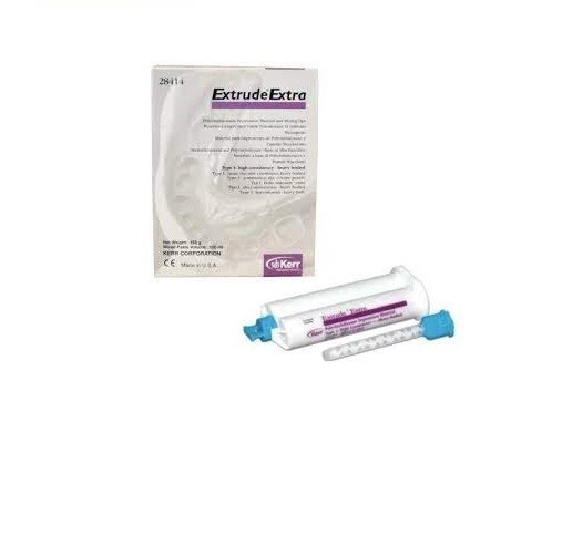 Kerr Extrude Extra PVS Heavy Body 2 X 50ml Cartridges 6 Mixing Tips for ...