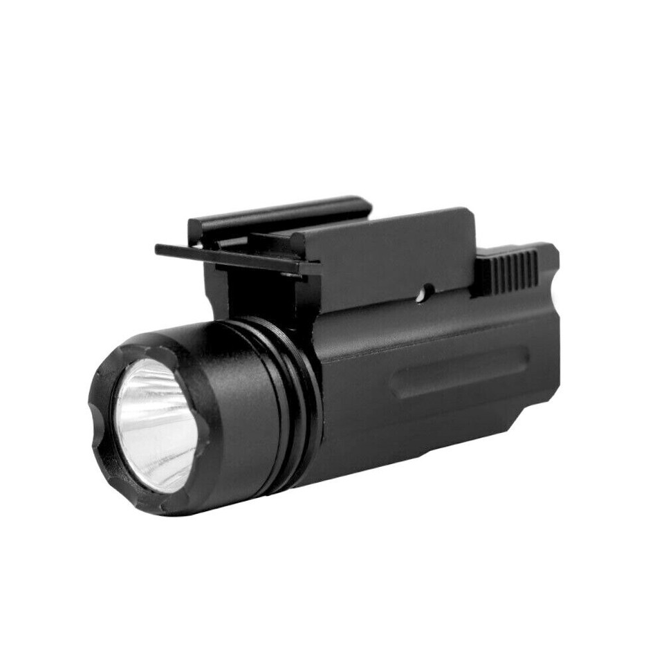 Tactical LED Flashlight Handgun Rifle Torch Light For 20mm Picatinny ...