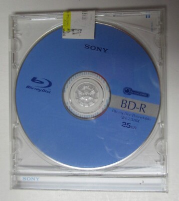 Sony Blu-ray Recordable Disc BD-R 25GB Version 1.3/6X Sealed In Jewel ...