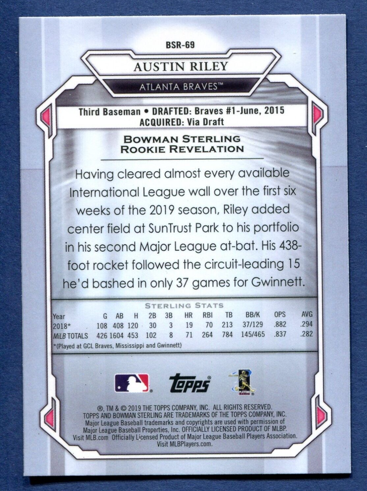 2019 Bowman Sterling Austin Riley Rookie #BSR-69 | eBay