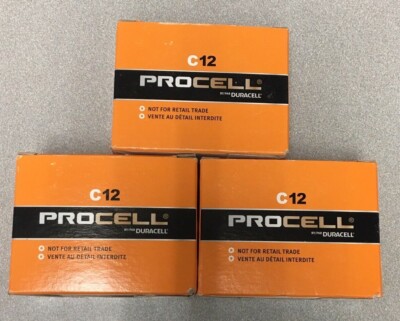 Duracell Procell C Alkaline Batteries 36-PC1400 3x Boxes of 12, Expires ...