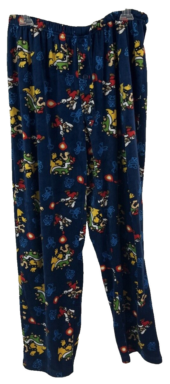 Nintendo Super Mario and Bowser Fleece Pajama Pants M… - Gem