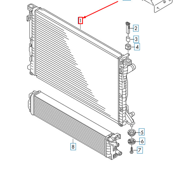 Audi A4 8w B9 Coolant Radiator 8W0121251K Genuine for sale online | eBay