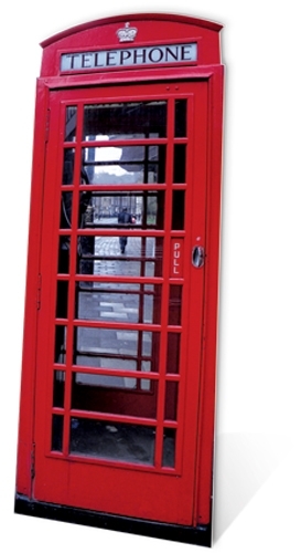 Red Phone Box Cardboard Cutout Fun Figure 191cm Tall - Great for Themed ...
