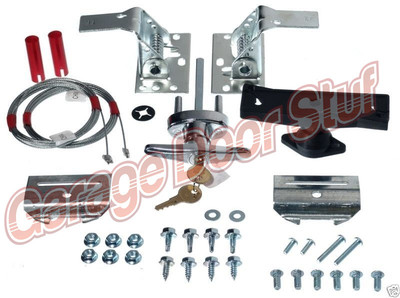 Garage Door Lock Kit w/ Spring Latch - Keyed in Handle-UNIVERSAL- All ...