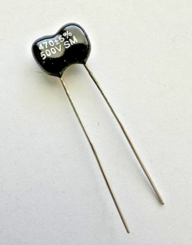 12X - 470pF @ 500V (5%) DIP SILVER MICA CAPACITOR - AMP/RF/HiFi/AUDIO ...