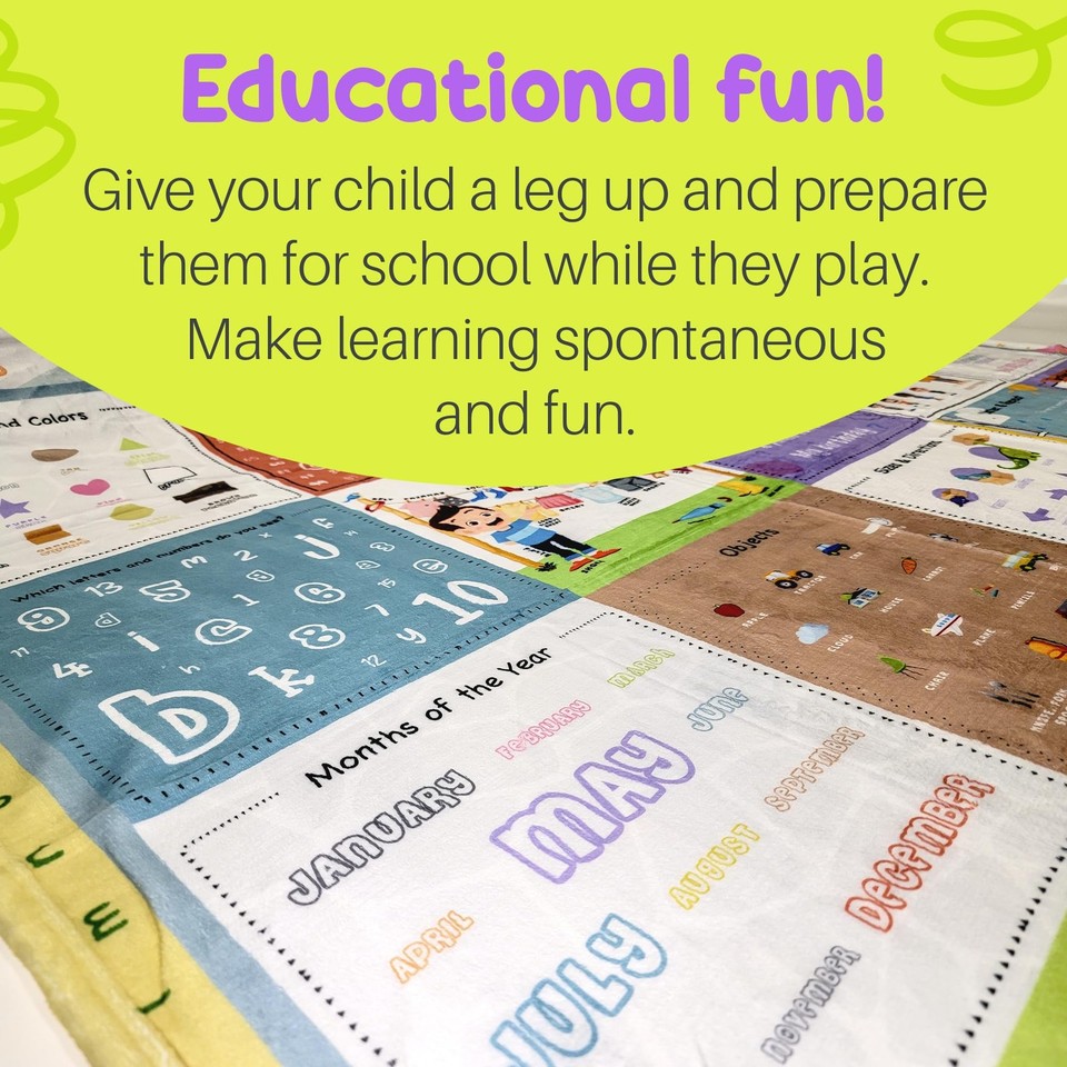 Birdy Boutique Learning Blanket® – Kindergarten Readiness Theme – Soft ...