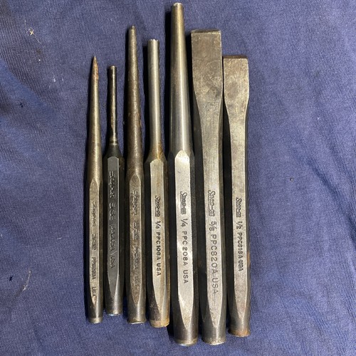 Snap On 6 pc Chisel & Punch Set PPC710BK Partial set with additions See Photos | eBay