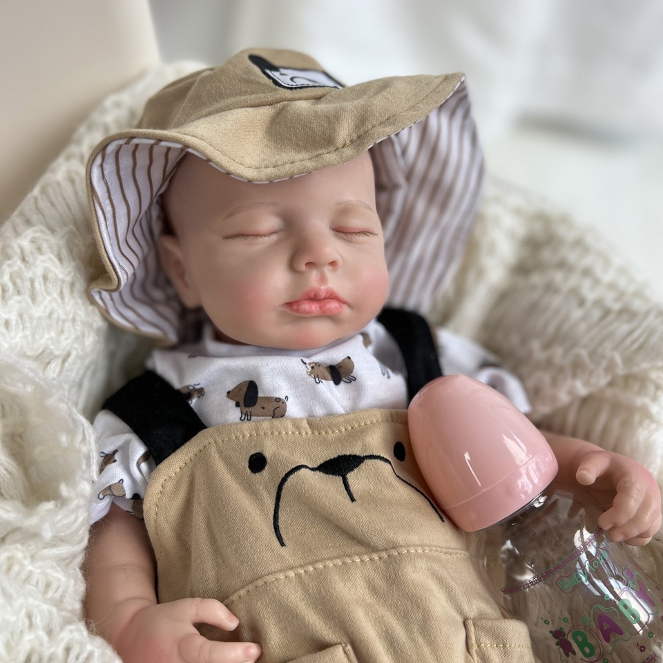 Loulou Boy Close Eyes 18in Reborn Baby Doll Full Body Silicone Newborn ...