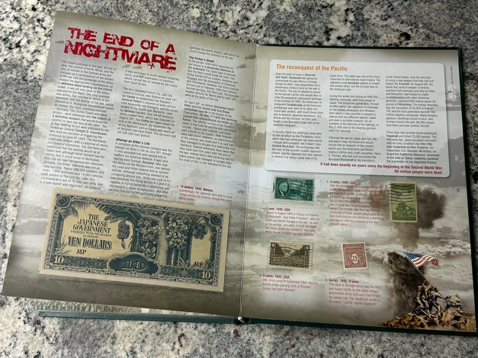 World War II Collection of Banknotes, Stamps, and Coins, in a ...