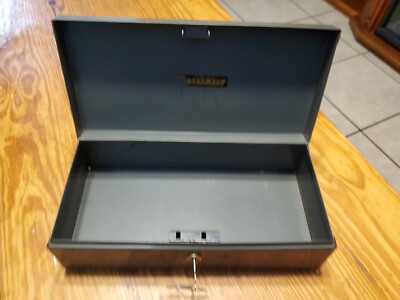 Asco Steelmaster Bond Box Grey Vintage Strongbox With Key Approx 11.5x3 ...