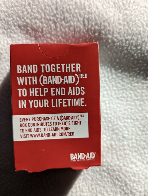 BAND-AID Red Bandages Assorted 20ct "band Together End Aids" 10 Boxes ...