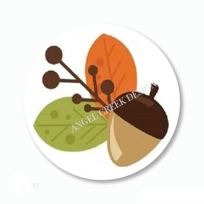 Fall Leaves Labels Acorn Autumn Favors Scrapbook Stickers Round ...