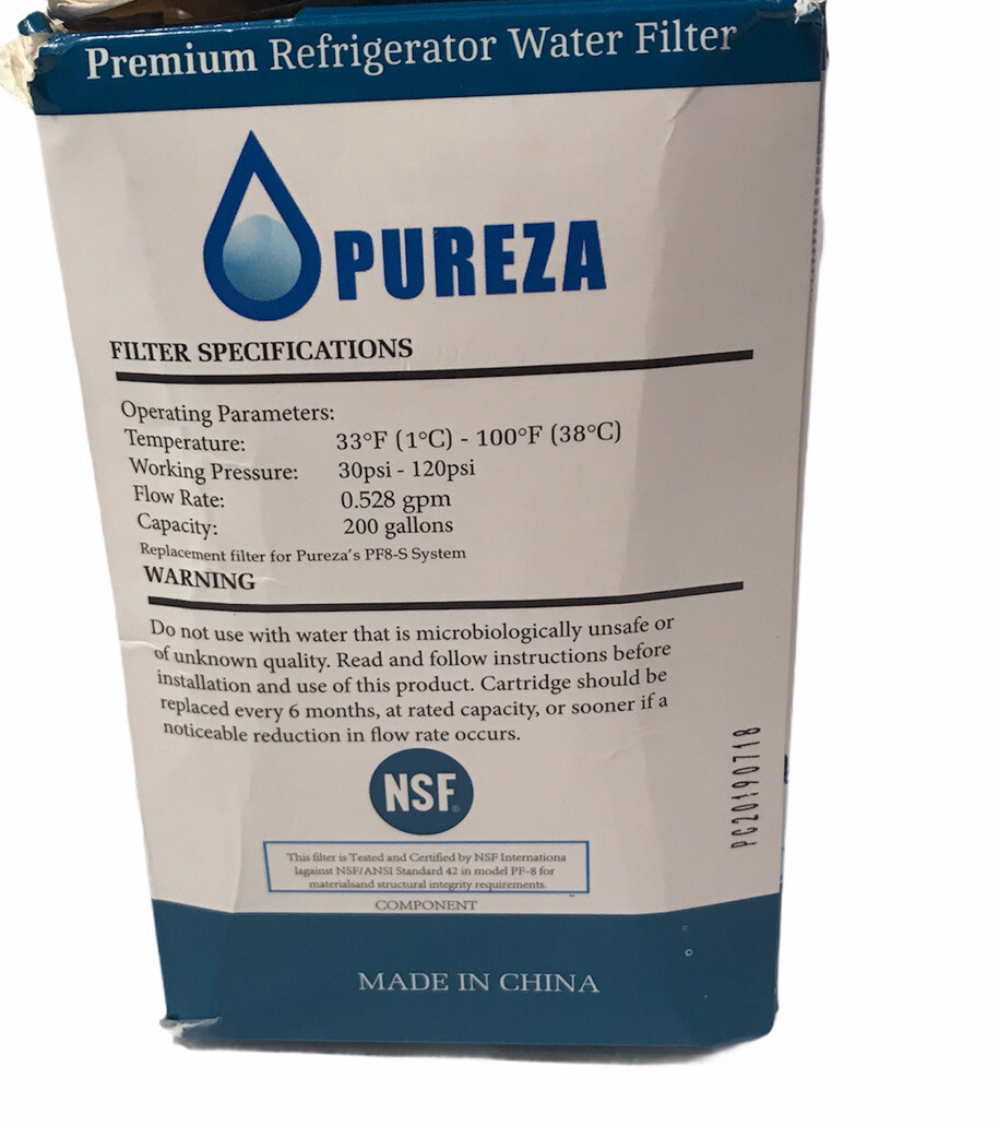 Pureza Premium Refrigerator Water Filter - PF8 Replacement GE MWF | eBay