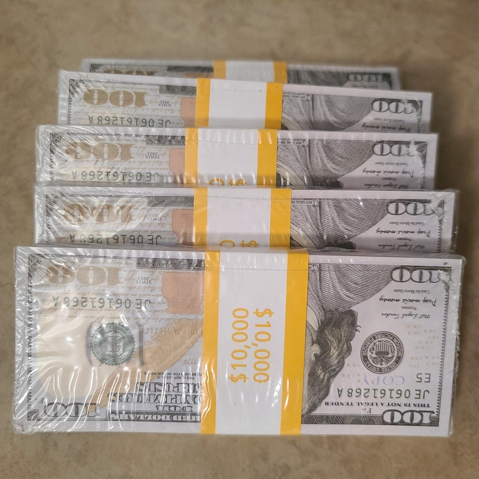 $100 Bills ( 5 pack) Prop Replica Money for Movies, Parties, TikTok ...