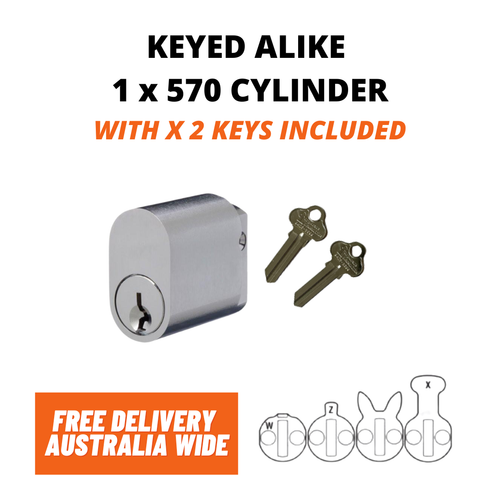 1 x 570 Style Oval Cylinder with 2 KEYED ALIKE KEYS INCLUDED | eBay ...