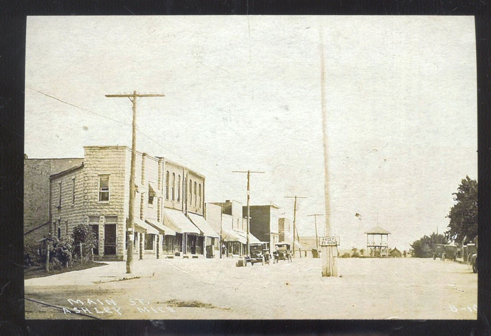 REAL PHOTO ASHLEY MICHIGAN DOWNTOWN MAIN STREET SCENE POSTCARD COPY | eBay